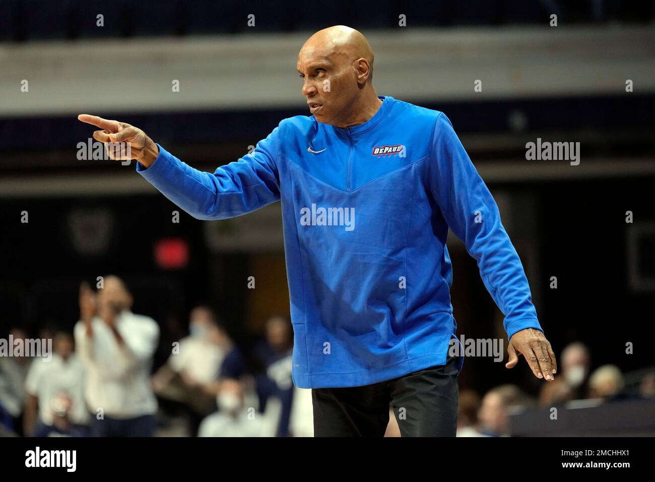 DePaul head coach Tony Stubblefield directs his team during the first ...