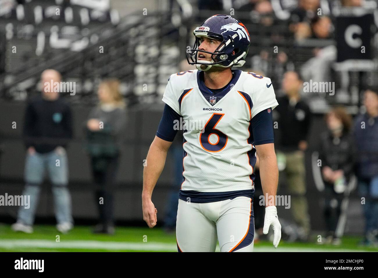 Denver Broncos punter Sam Martin (6) during the first half of an NFL ...