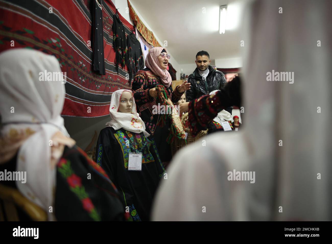 Gaza, Palestine. 19th Jan, 2023. Suhaila Shaheen, 60 shows the visitors ...