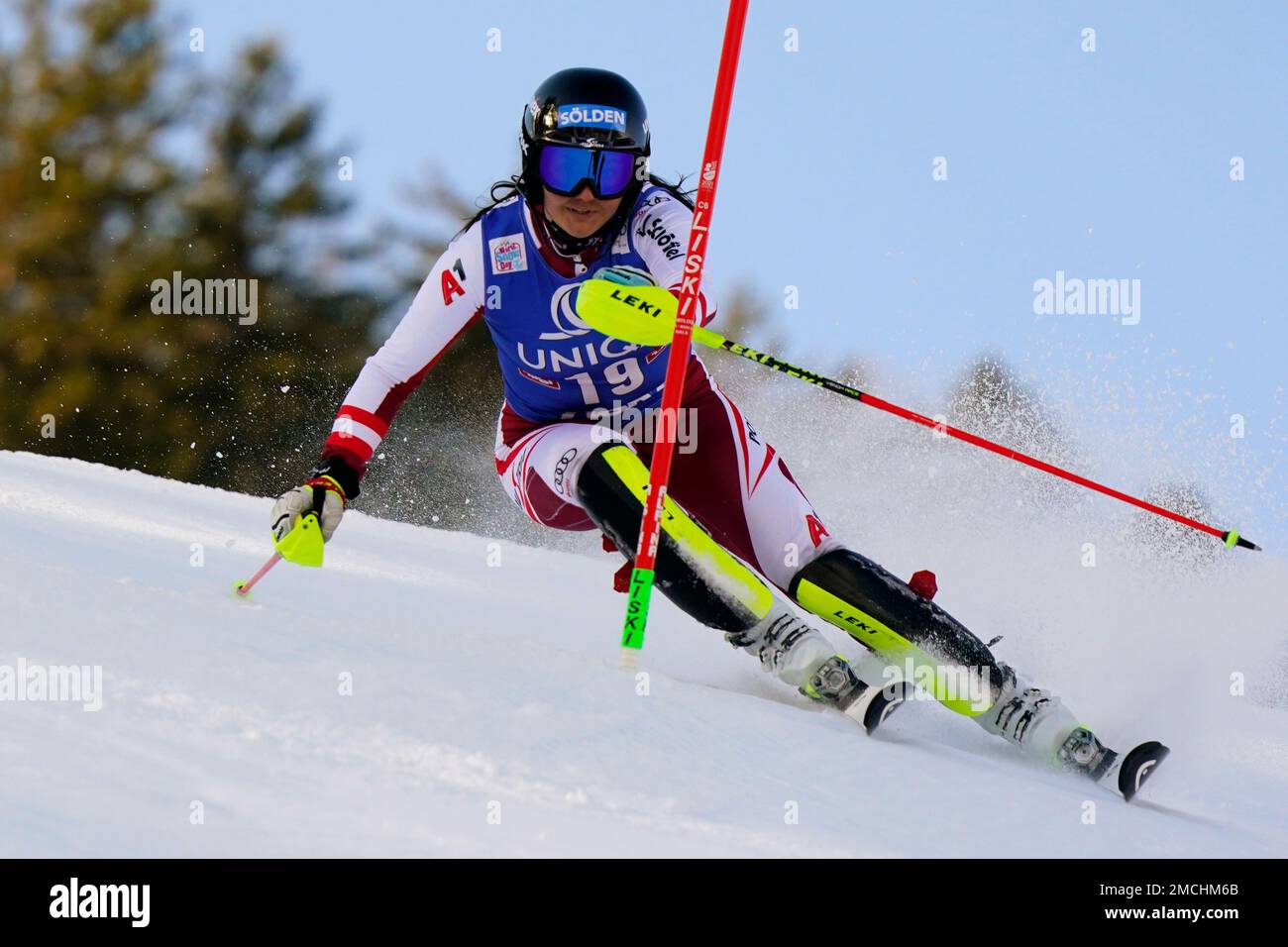 Austria's Franziska Gritsch competes during an alpine ski women's World ...