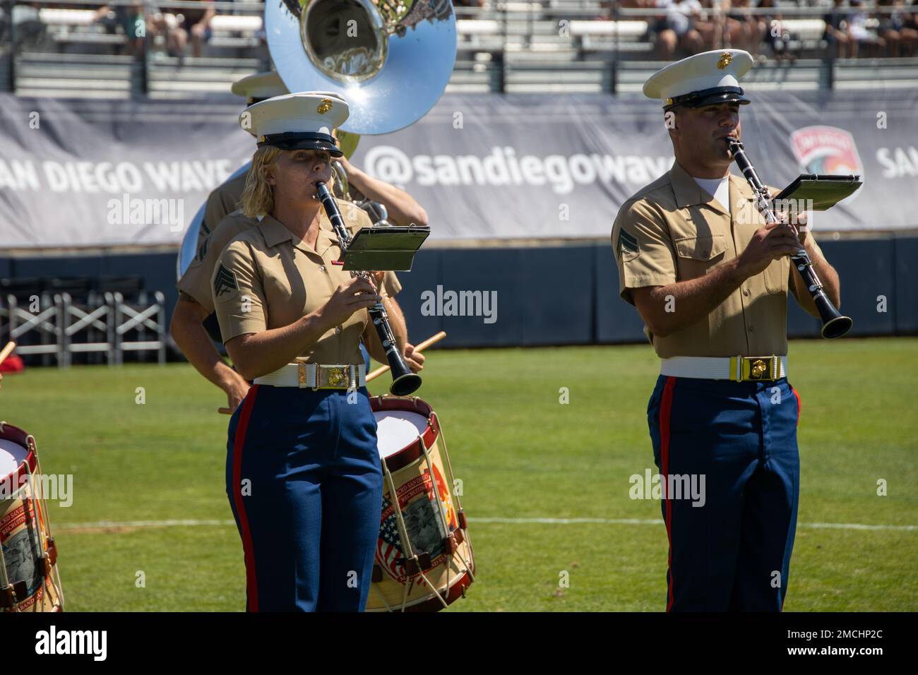 U.S. Marine Corps Sgt. Erin Ohlinger (left), and Cpl. Valanti Marou ...