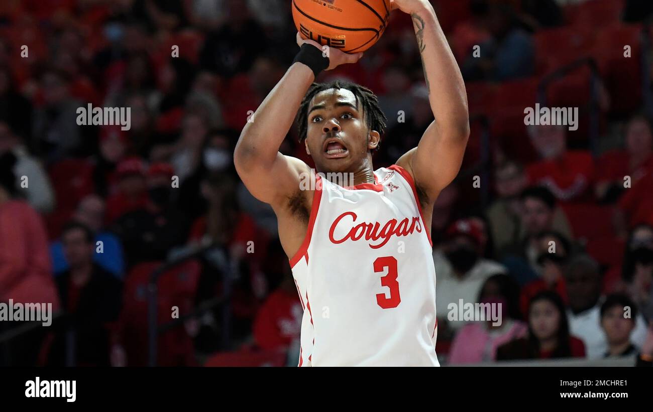 Houston guard Ramon Walker Jr. (3) shoots the ball against Texas State ...