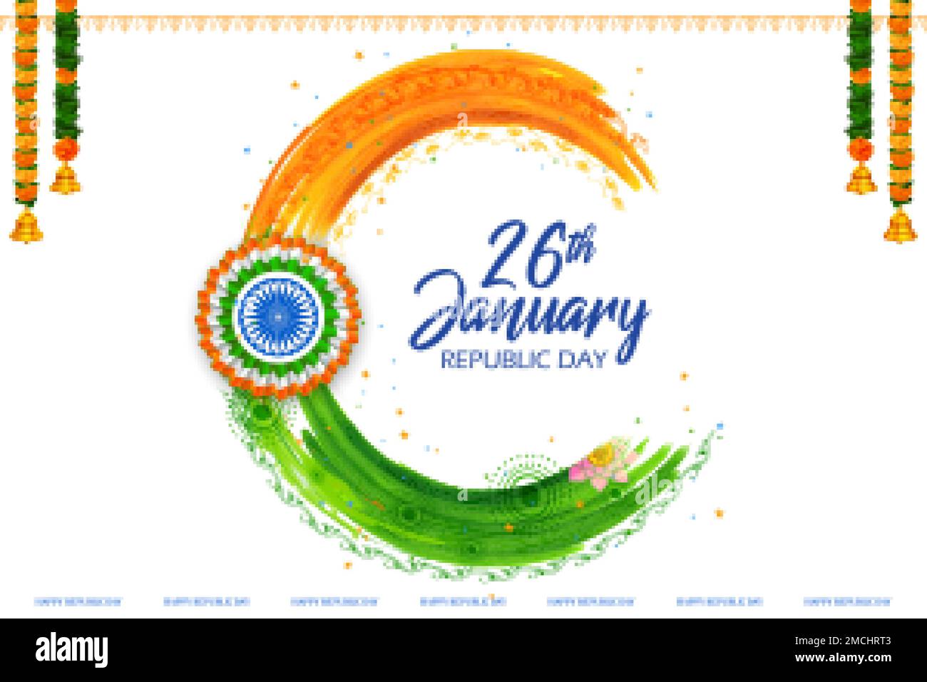 illustration of tricolor banner with Indian flag for 26th January Happy ...