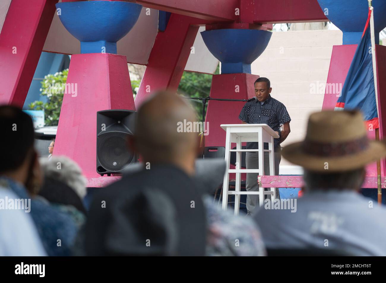 William A. Quenga, Mayor of Yona, Guam, speaks during the Asinan ...