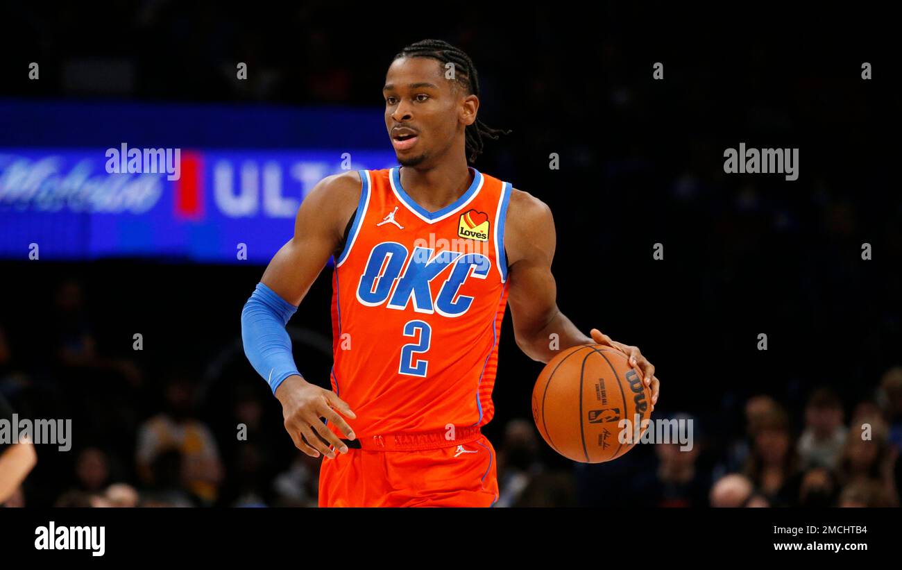 Oklahoma City Thunder guard Shai Gilgeous-Alexander (2) during the ...