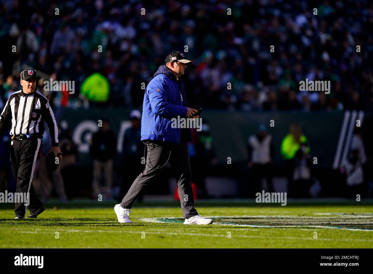 New York Giants head coach Joe Judge during an NFL football game ...