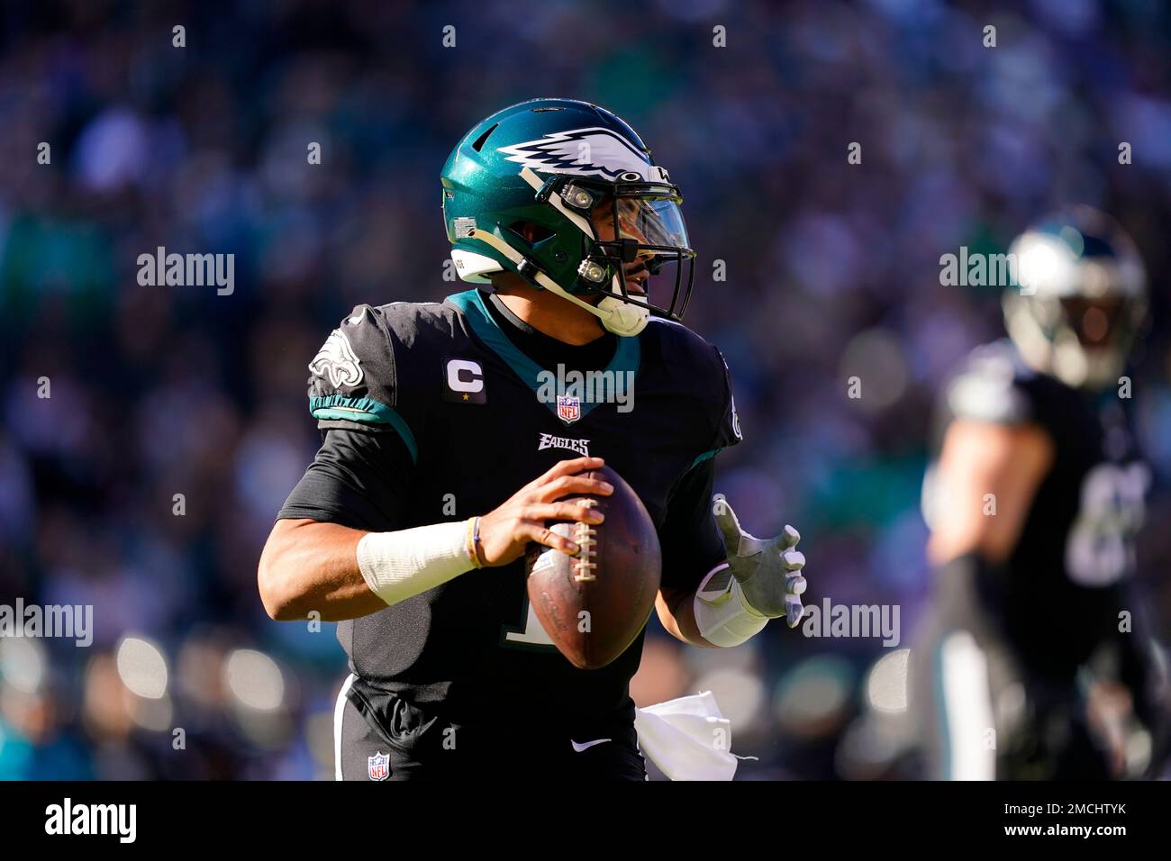 Philadelphia Eagles quarterback Jalen Hurts plays during an NFL ...