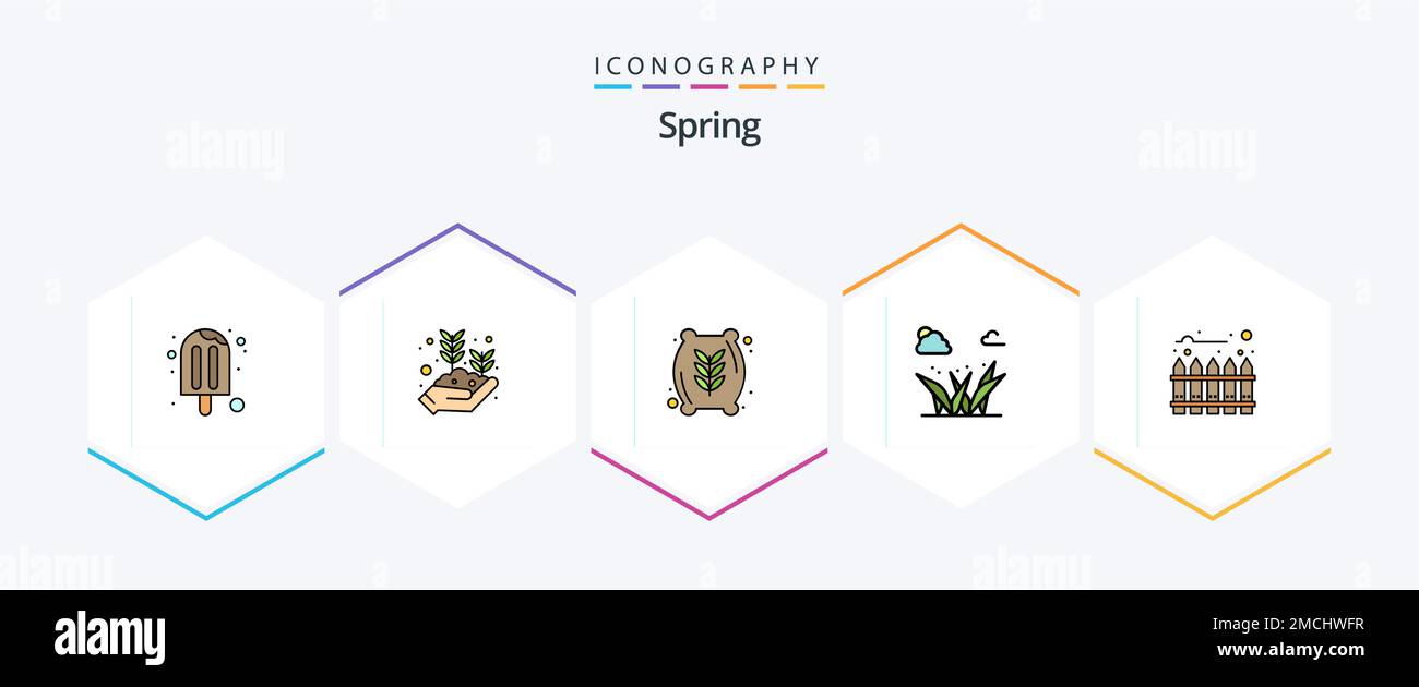 Spring 25 FilledLine icon pack including spring. grasses. seed. grass ...