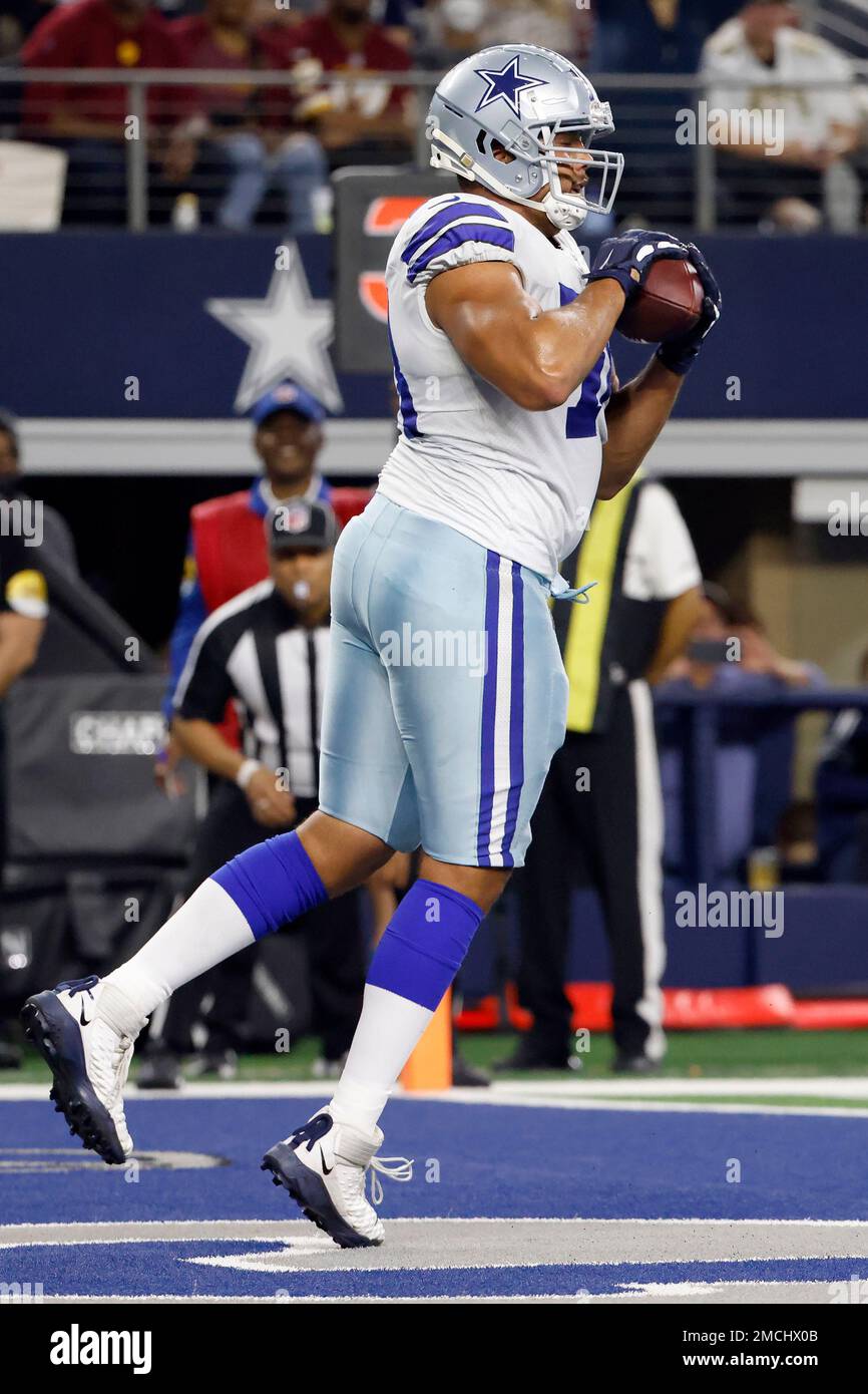 Dallas Cowboys offensive tackle Terence Steele catches a touchdown pass ...