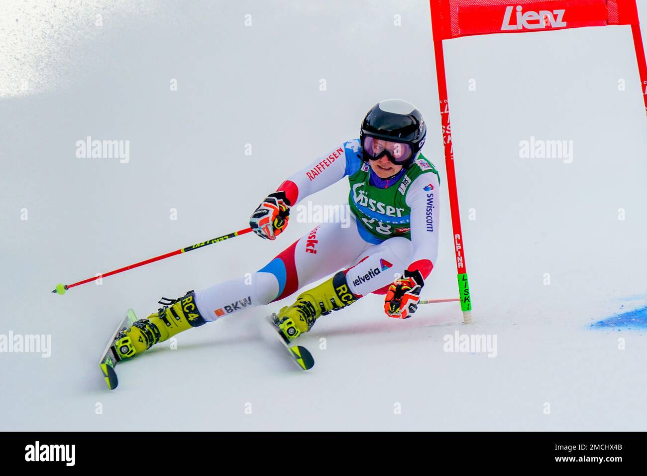 Switzerland's Simone Wild speeds down the slope during an alpine ski ...