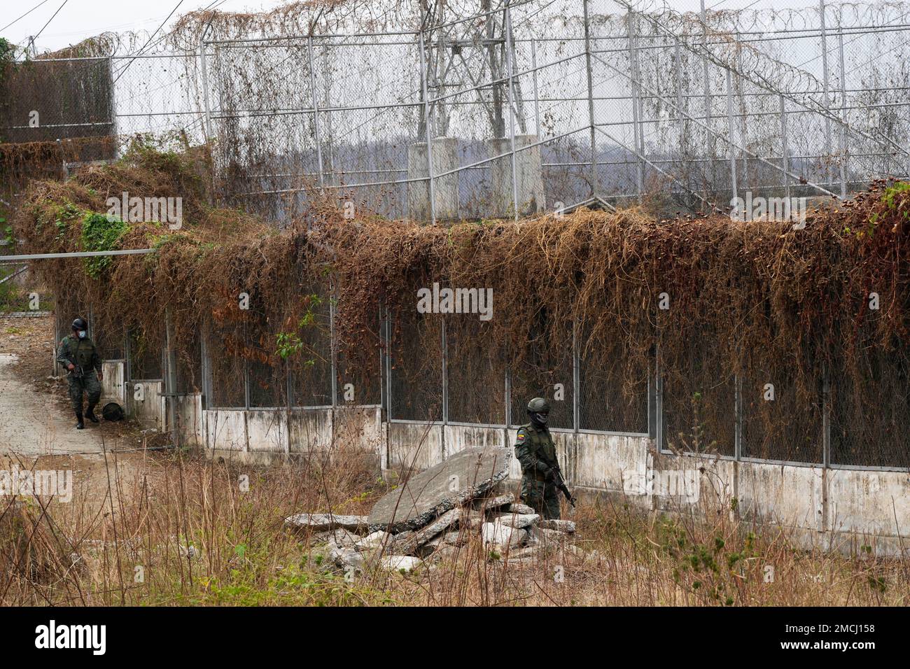 FILE - Soldiers patrol outside the Litoral penitentiary days after a ...