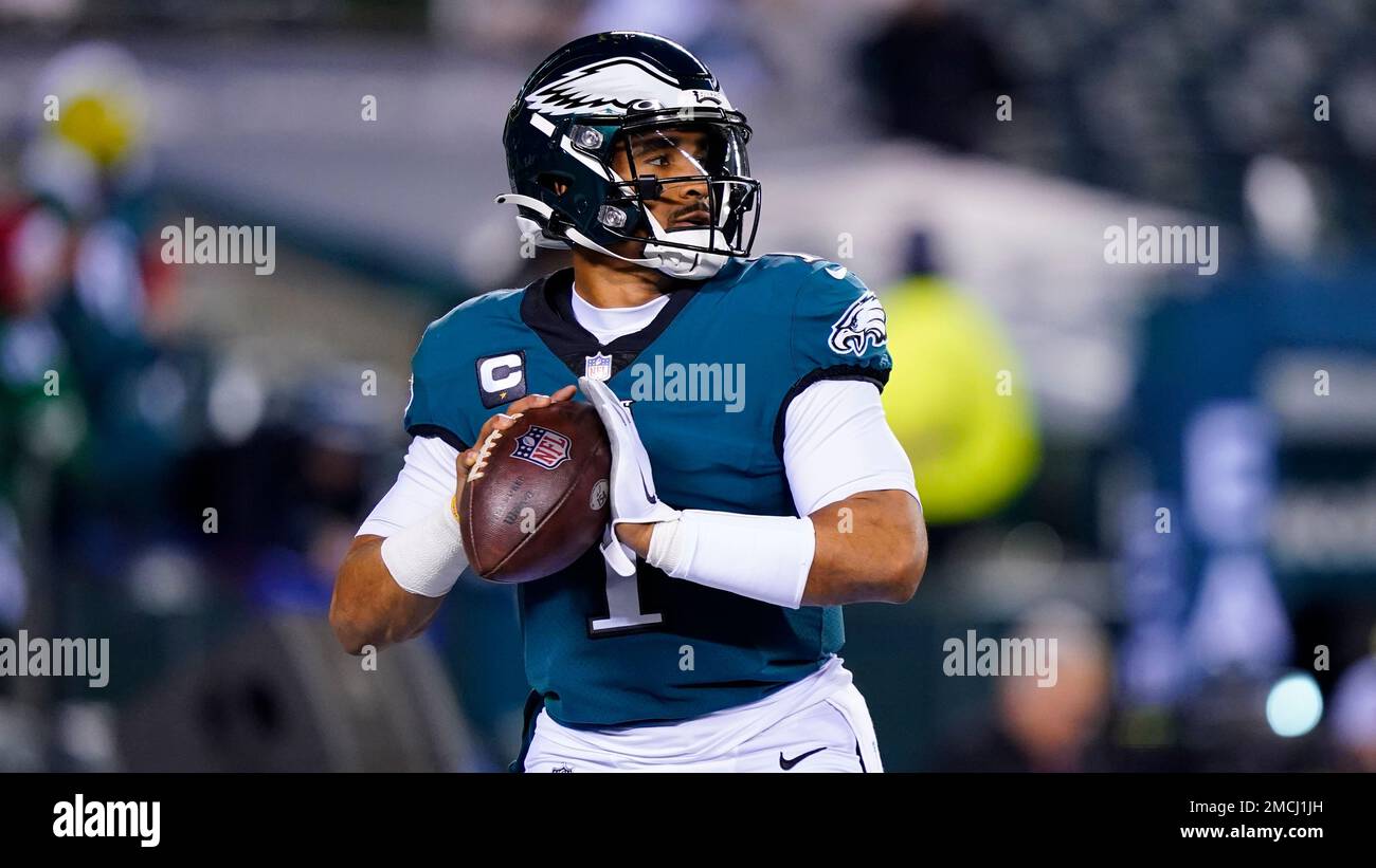 Philadelphia Eagles' Jalen Hurts plays during an NFL football game ...