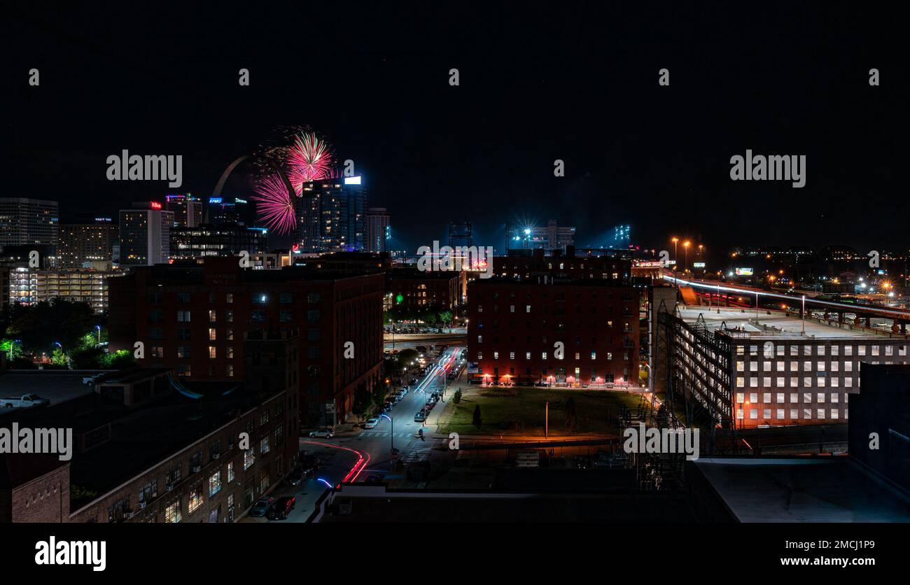 ST. LOUIS (July 4, 2022) Fourth of July fireworks erupt over the ...