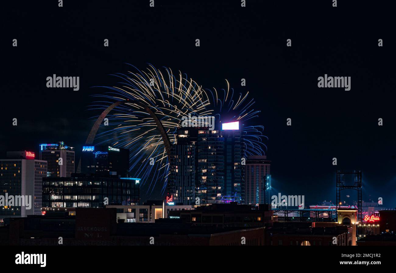 ST. LOUIS (July 4, 2022) Fourth of July fireworks erupt over the ...