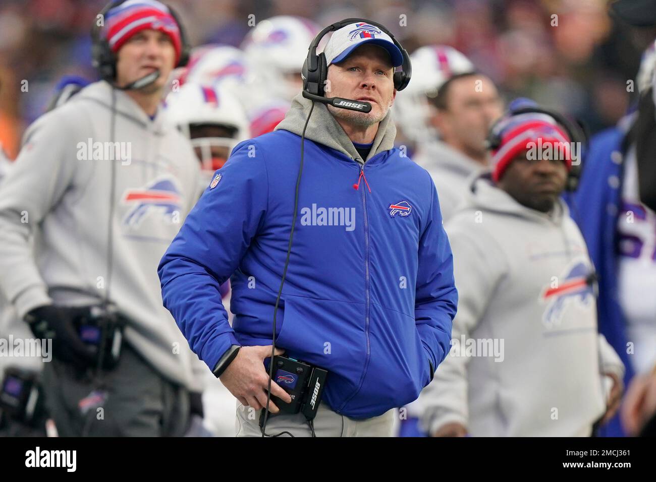 Buffalo Bills head coach Sean McDermott during an NFL football game ...