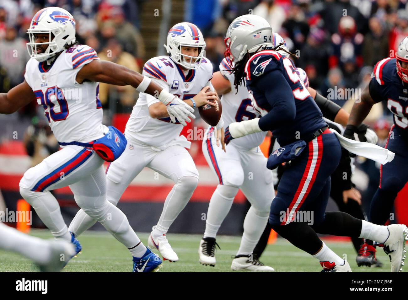 Buffalo Bills quarterback Josh Allen (17) during an NFL football game ...