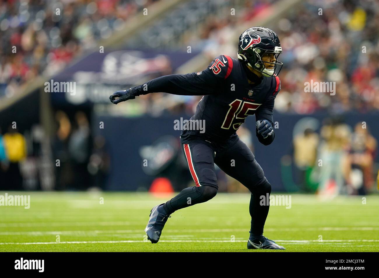 Houston Texans wide receiver Chris Moore (15) runs a pass route during ...