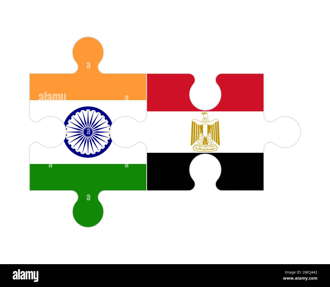 Connected puzzle of flags of India and Egypt, vector Stock Vector Image ...