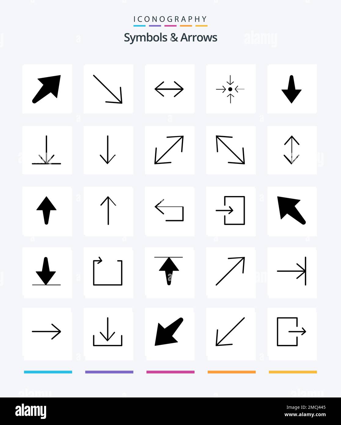 Creative Symbols And Arrows 25 Glyph Solid Black Icon Pack Such As Scale