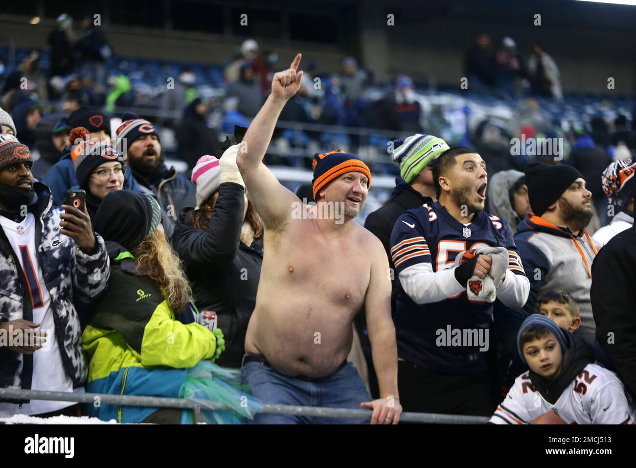 Chicago Bears fans cheer after their team defeated the Seattle Seahawks ...