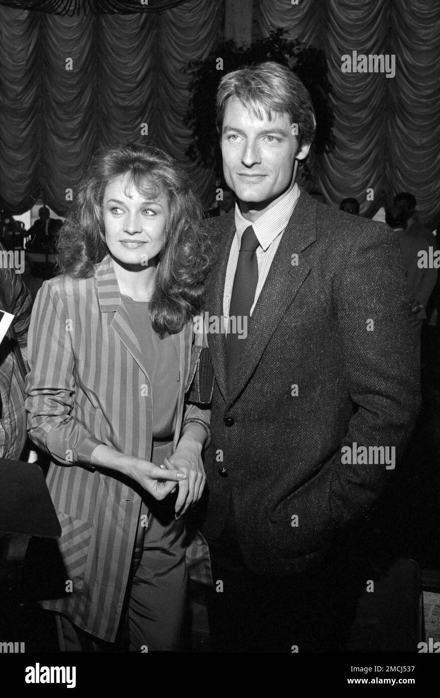 Karen Austin and Perry King at the ABC affiliates party at the Century ...