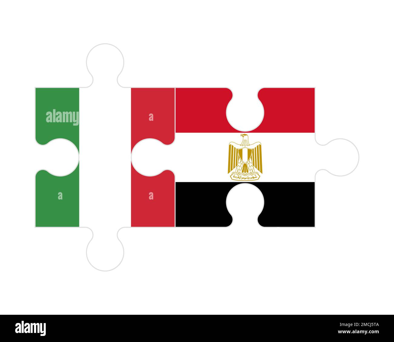 Connected puzzle of flags of Italy and Egypt, vector Stock Vector Image ...