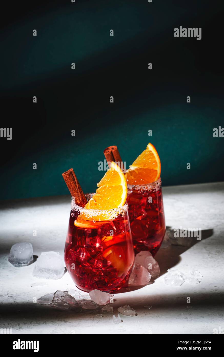 Negroni mezcalito alcoholic cocktail with mezcal, vermouth, bitters ...