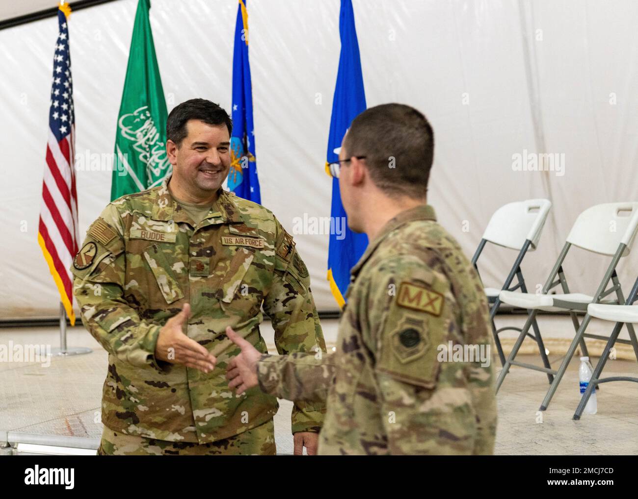 U.S. Air Force Maj. Bobby Budde is officially recognized as commander ...