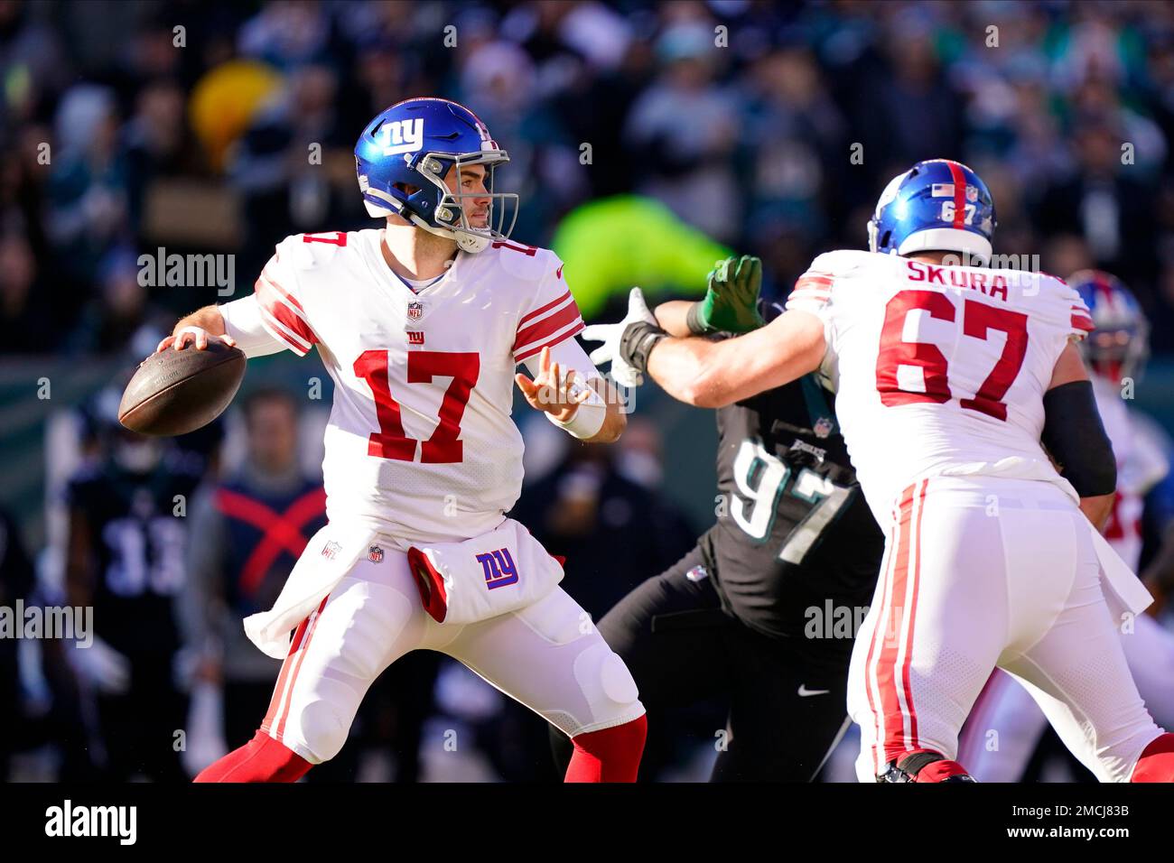 New York Giants' Jake Fromm plays during the first half of an NFL ...