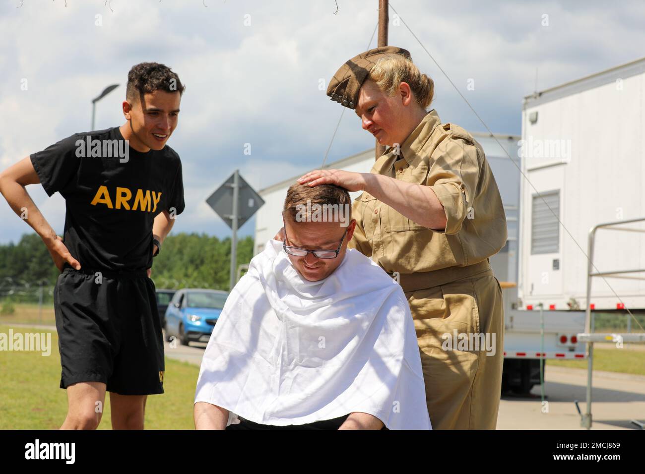 A Polish World War II reenactor shows a U.S. Soldiers assigned to 1st ...