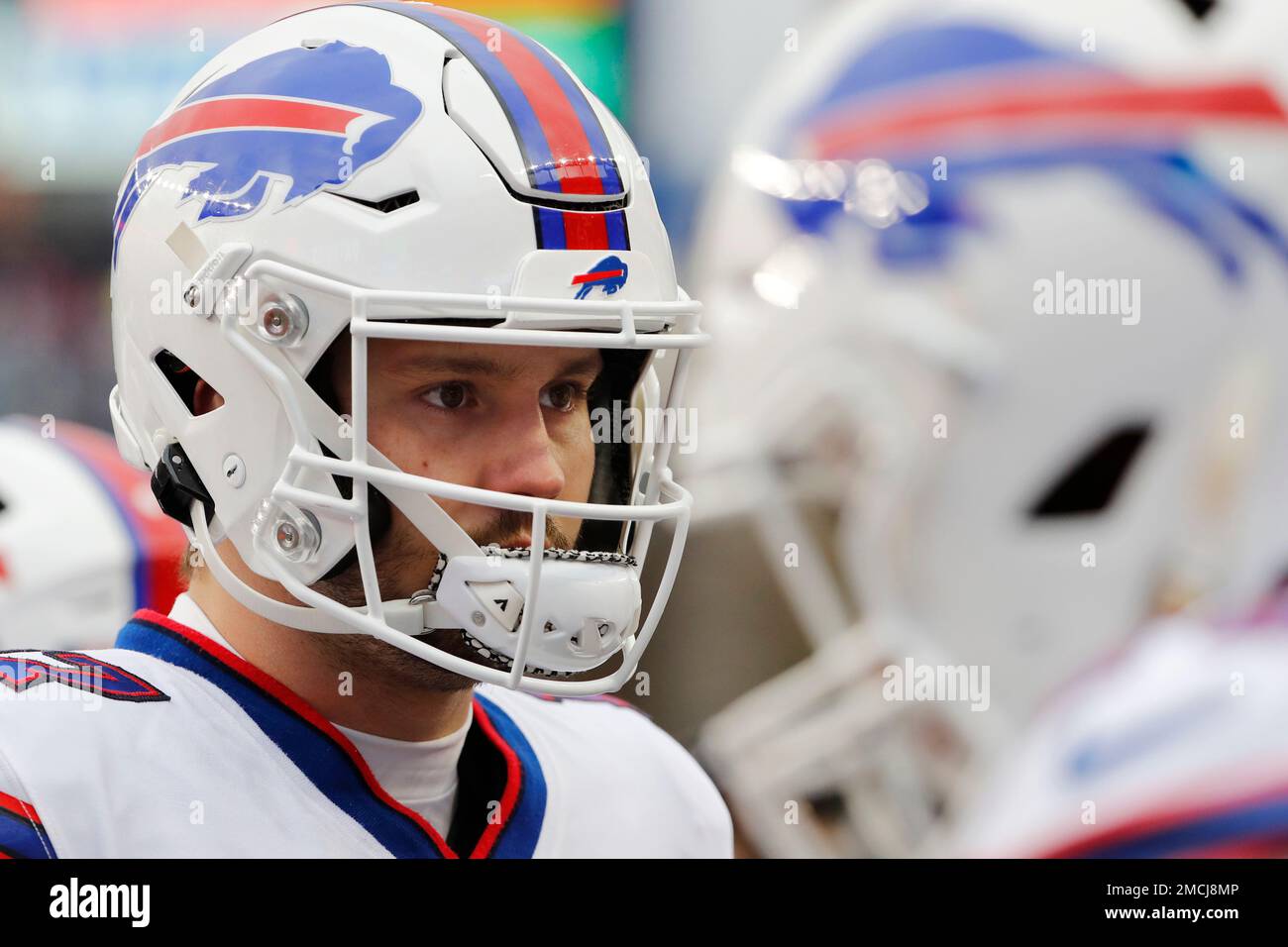 Buffalo Bills quarterback Josh Allen prior to an NFL football game ...