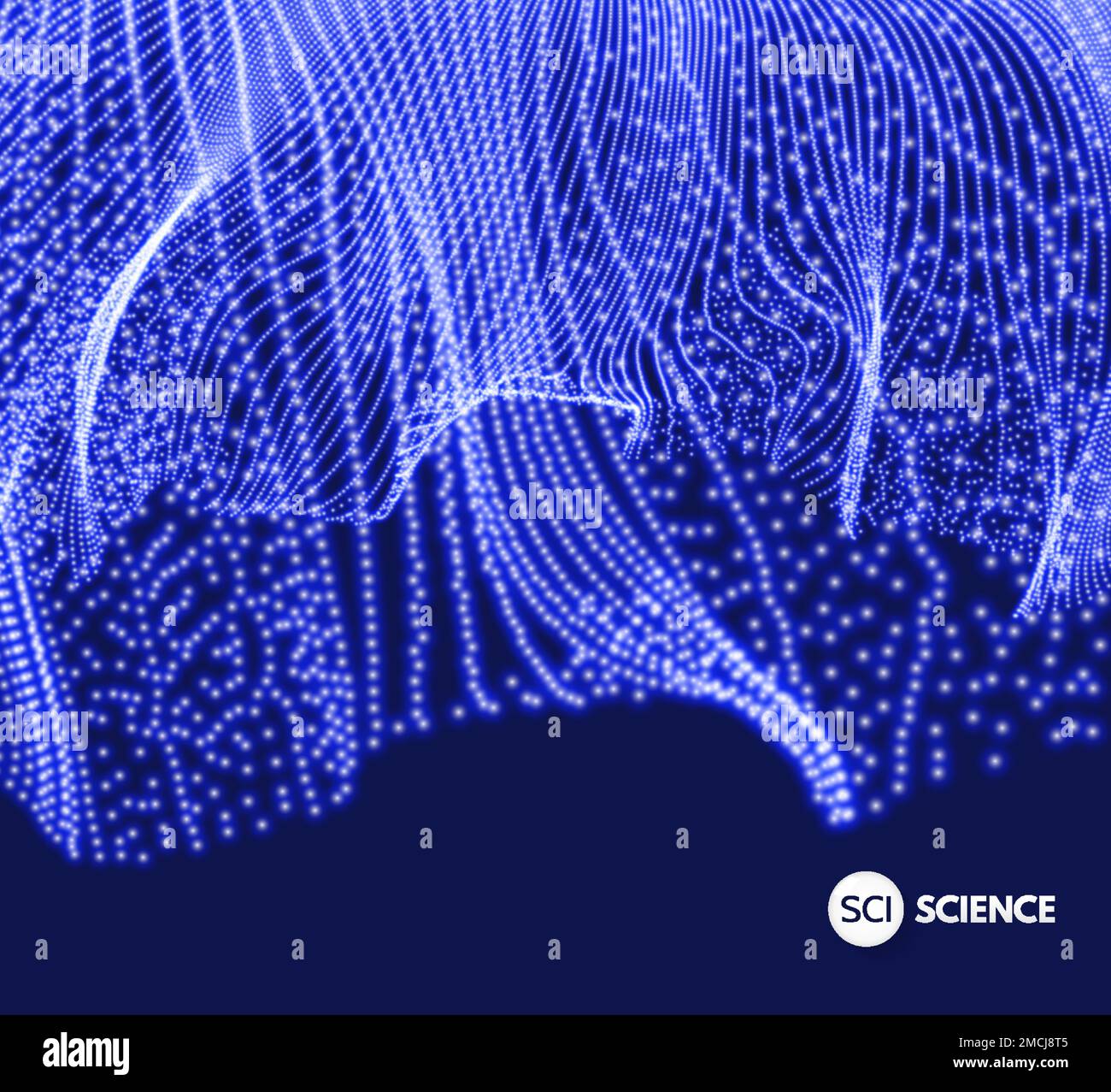 Abstract science or technology background. 3D grid surface. Vector ...