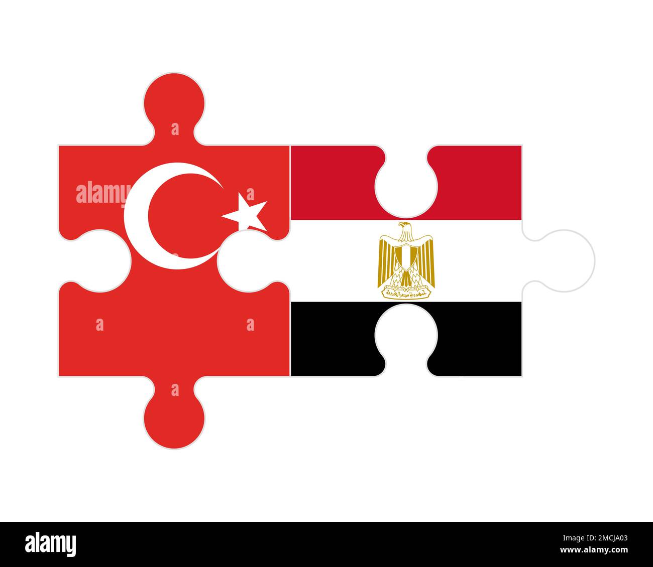 Connected puzzle of flags of Turkey and Egypt, vector Stock Vector ...