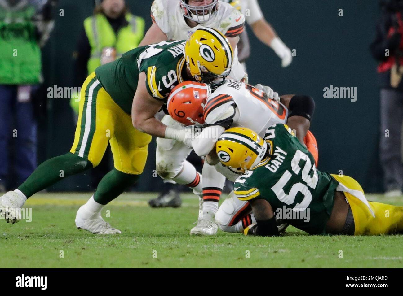 Green Bay Packers' Rashan Gary sacks Cleveland Browns' Baker Mayfield ...