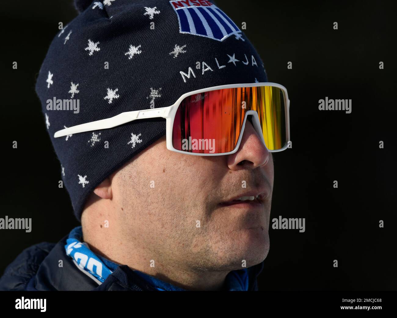 Announcer David McCahill speaks during the cross country stage of the ...