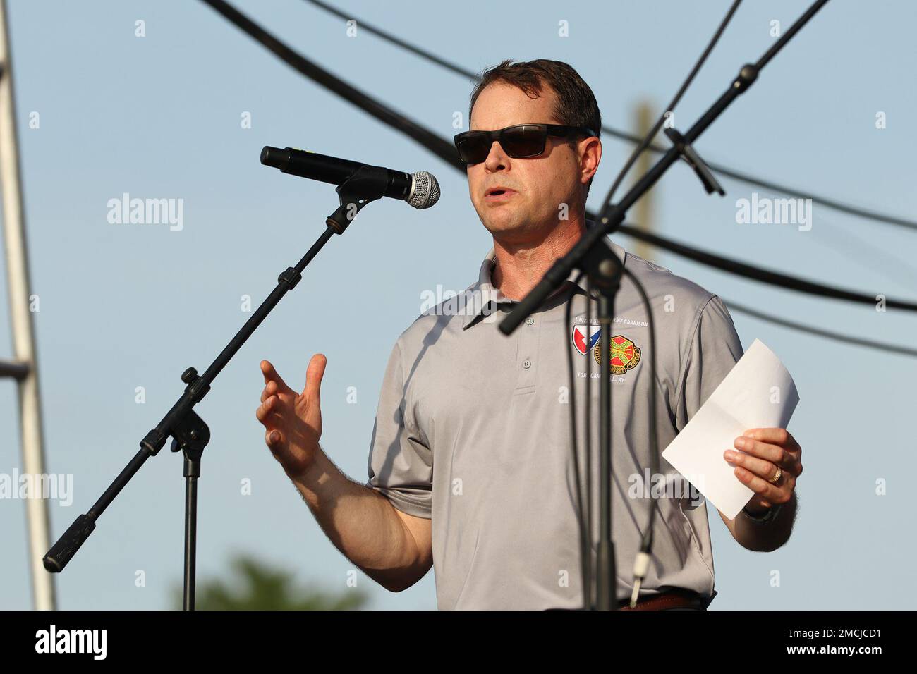 Colonel Andrew Q. Jordan, Fort Campbell garrison commander, delivers ...