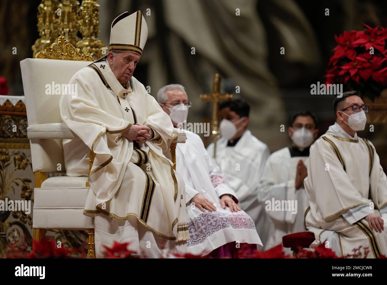 Pope Francis celebrates Christmas Eve Mass, at St. Peter's Basilica, at ...