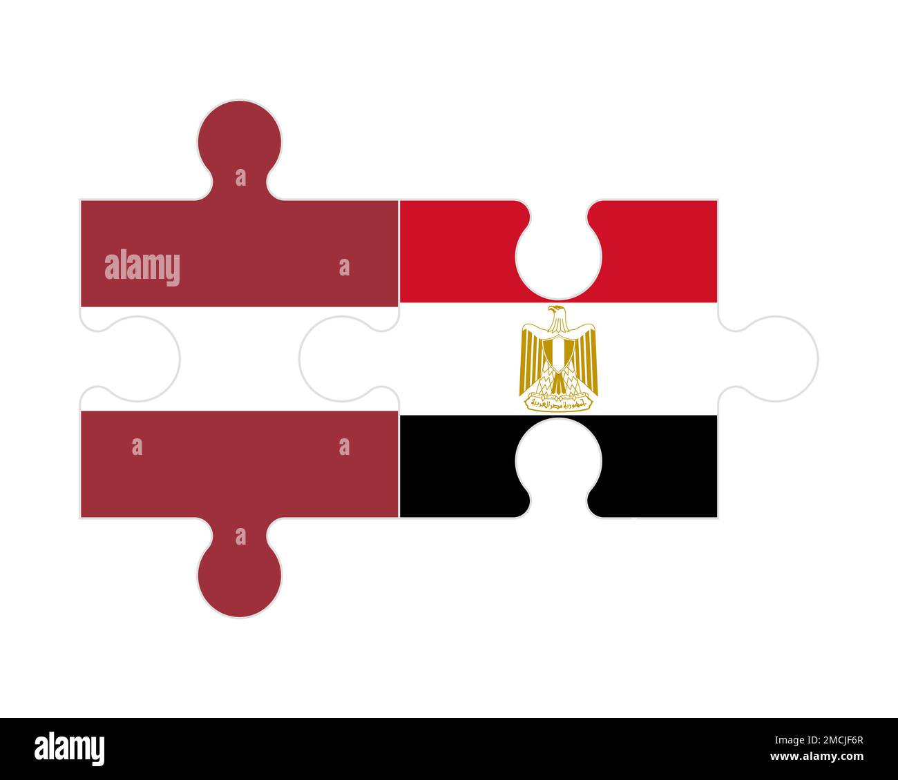 Connected puzzle of flags of Latvia and Egypt, vector Stock Vector ...