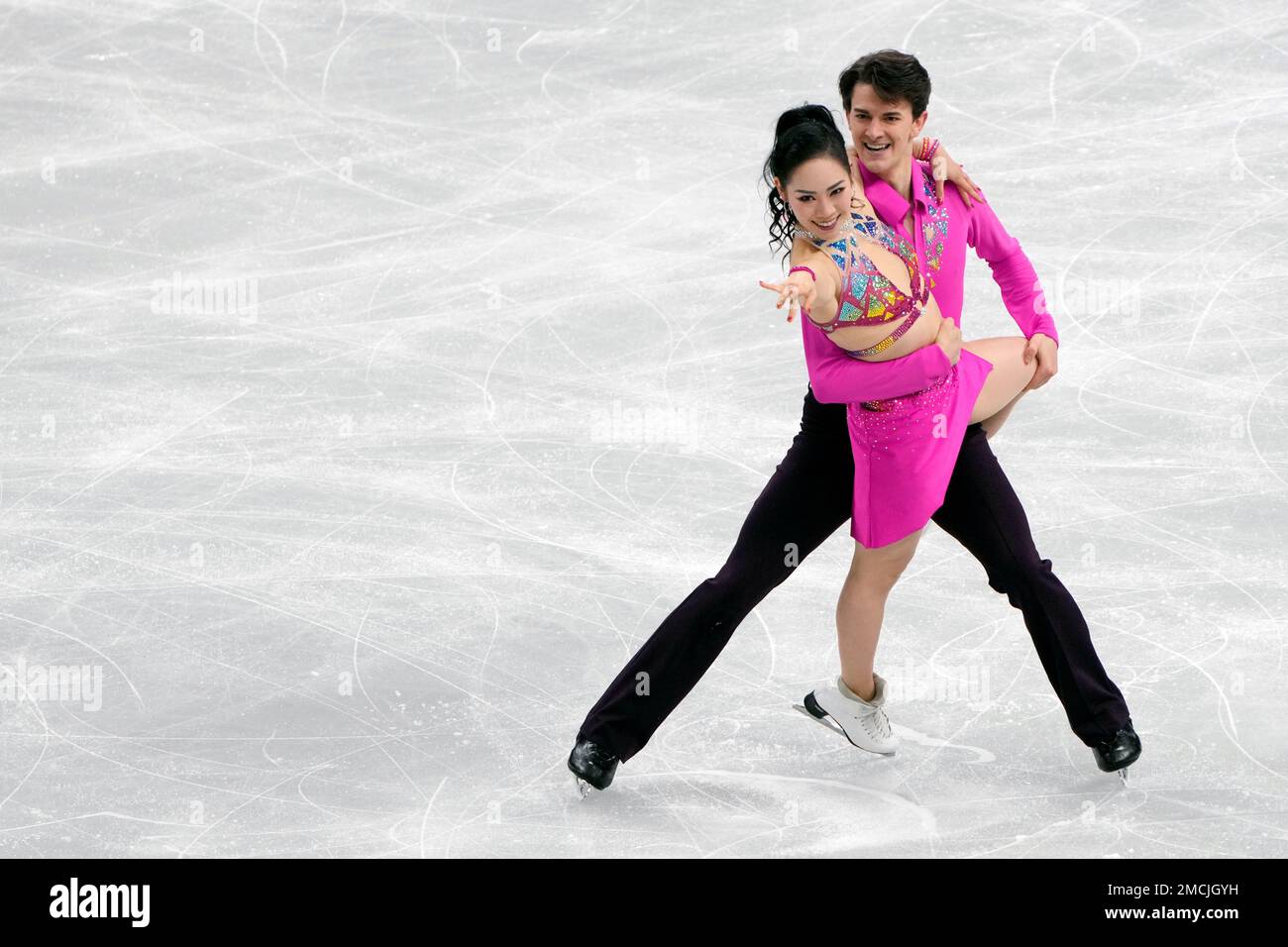 Misato Komatsubara and Takeru Komatsubara perform during ice dance ...