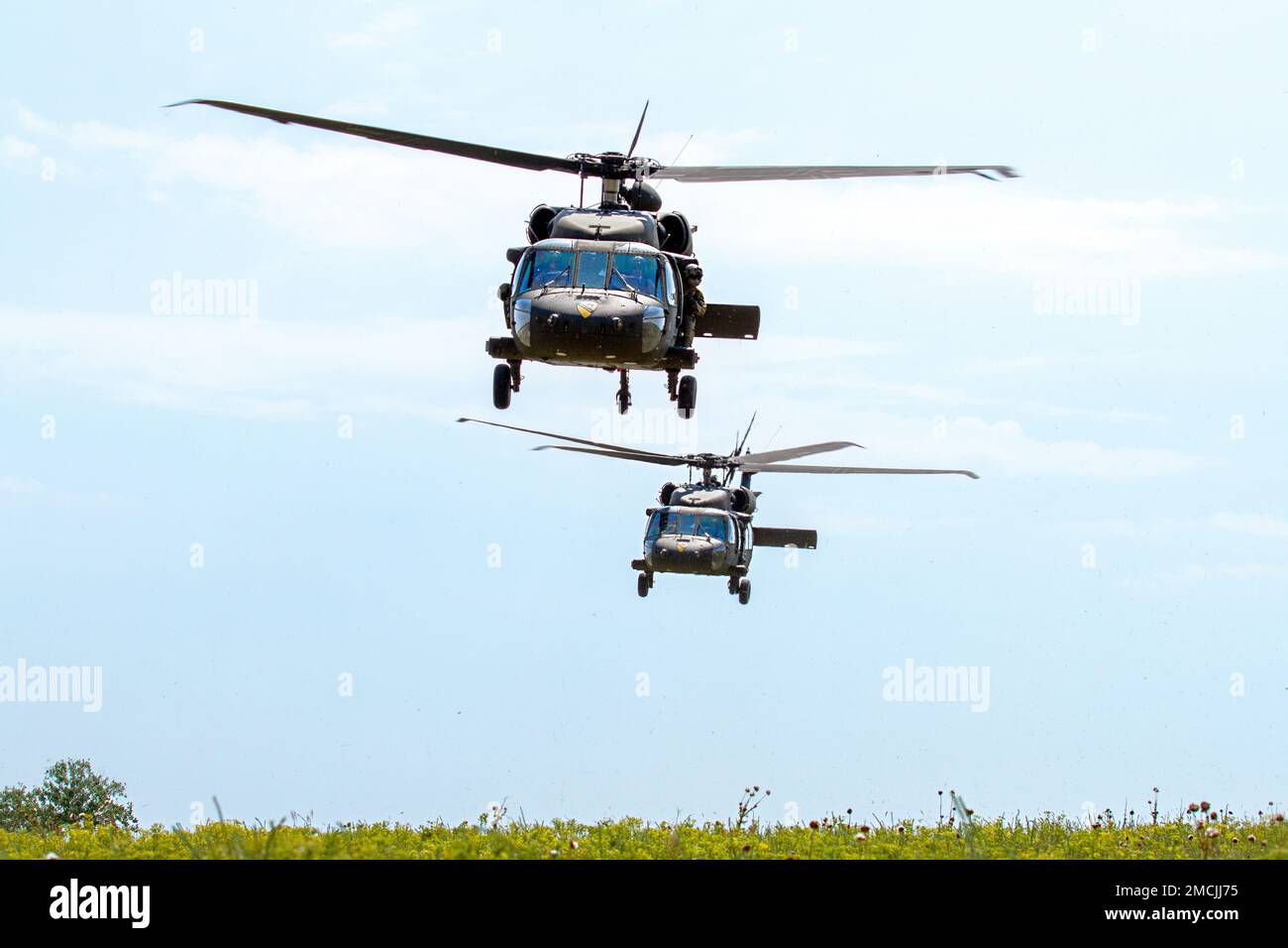 MIHAIL KOGĂLNICEANU, Romania-- Two UH60M Black Hawks with Bravo Company ...
