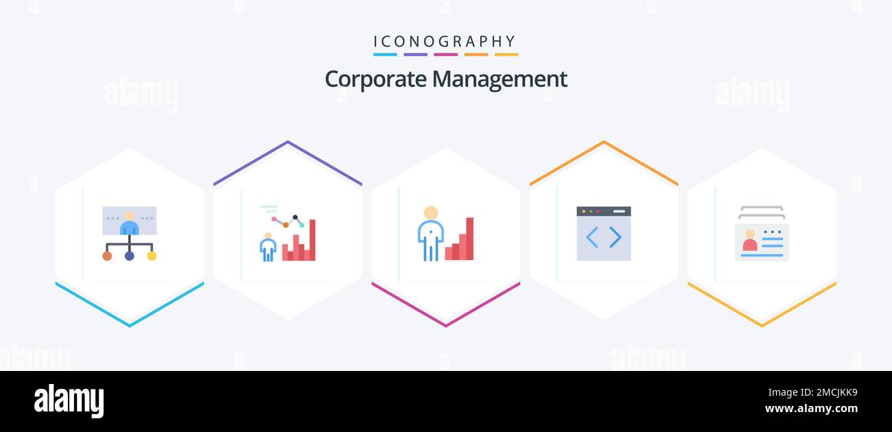 Corporate Management 25 Flat icon pack including system. content ...