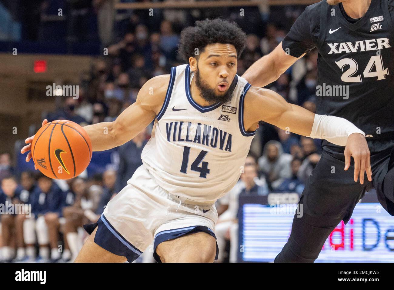 Villanova guard Caleb Daniels (14) in action during an NCAA college ...
