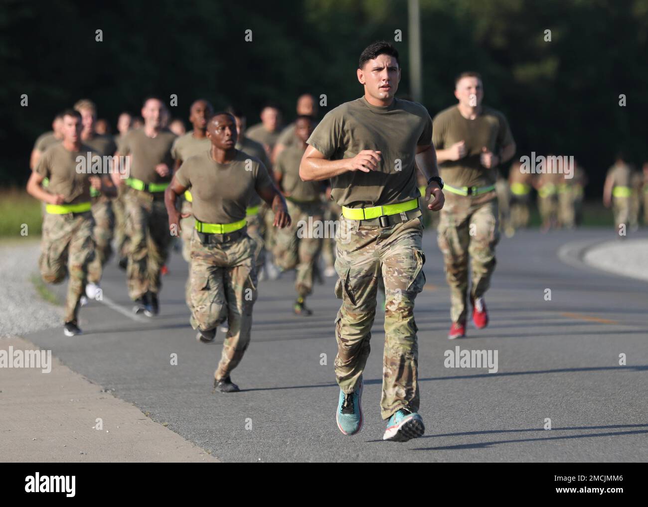 U.S Army Soldiers run the 2-mile assessment at The Sabalauski Air ...