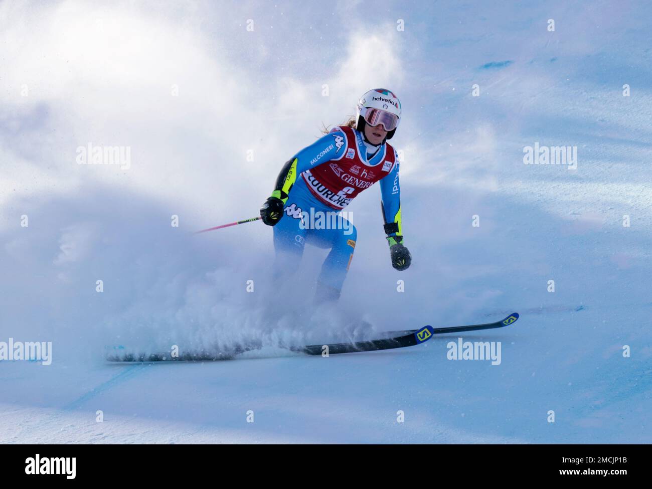 Italy's Marta Bassino arrives at finish area after completing an alpine ...
