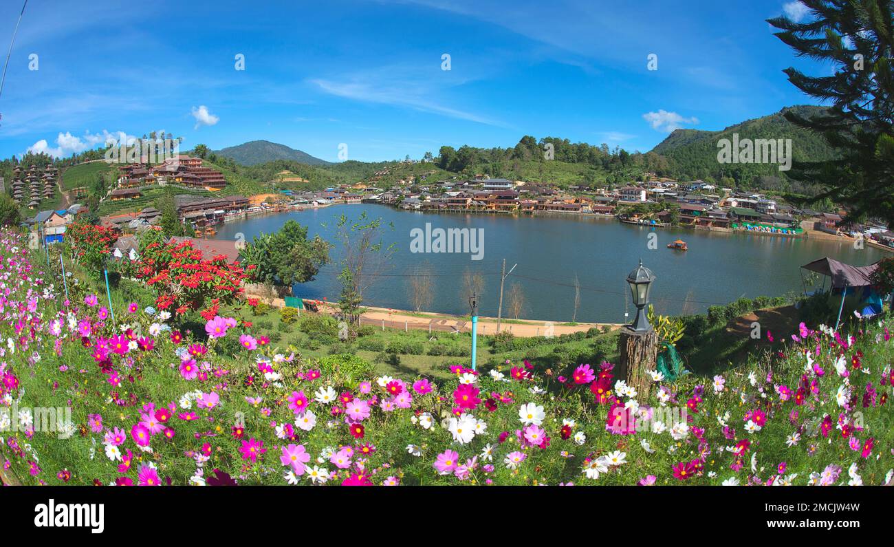 Lake of Rak Thai Village , Mae Hong Son, Thailand Stock Photo - Alamy