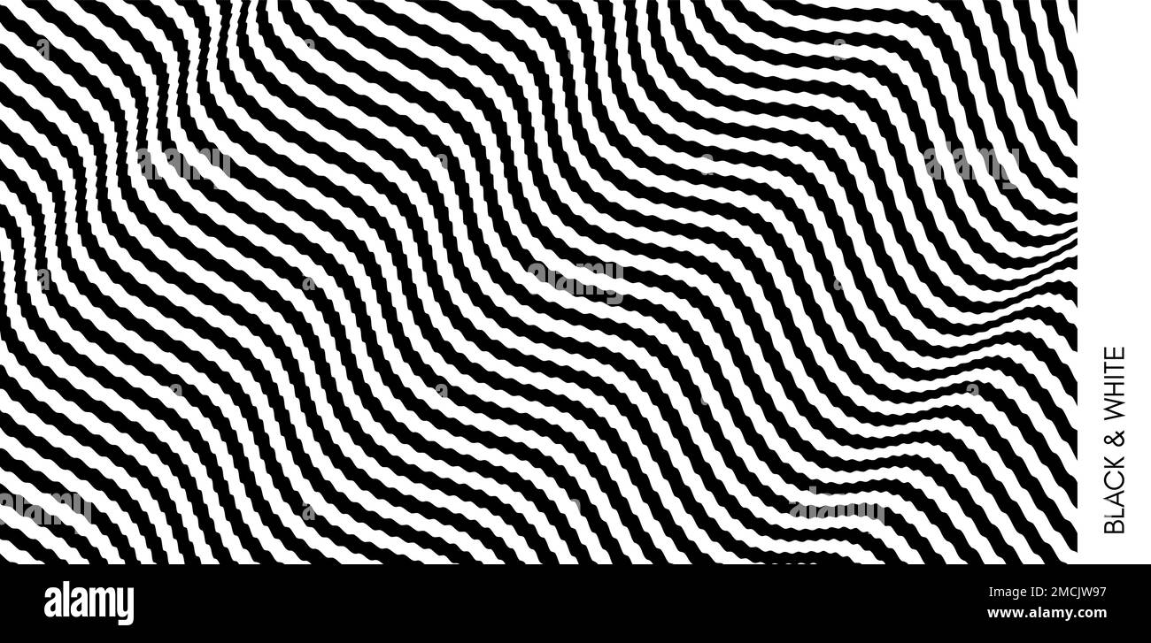 Black and white design. Pattern with optical illusion. Abstract 3D ...