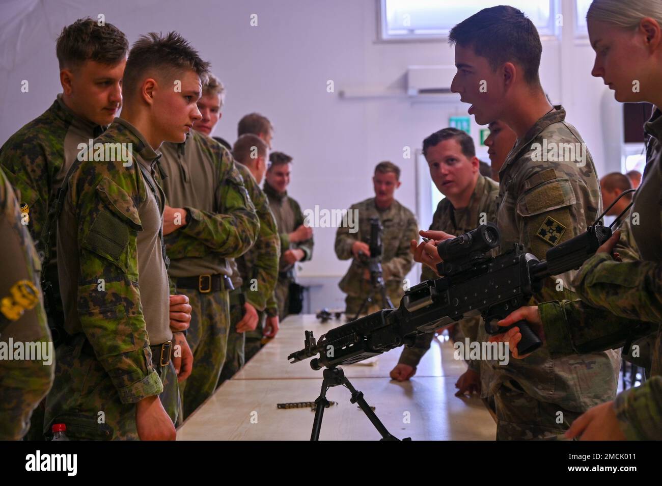 Finnish soldiers with the 1st Infantry Company, of the readiness unit ...