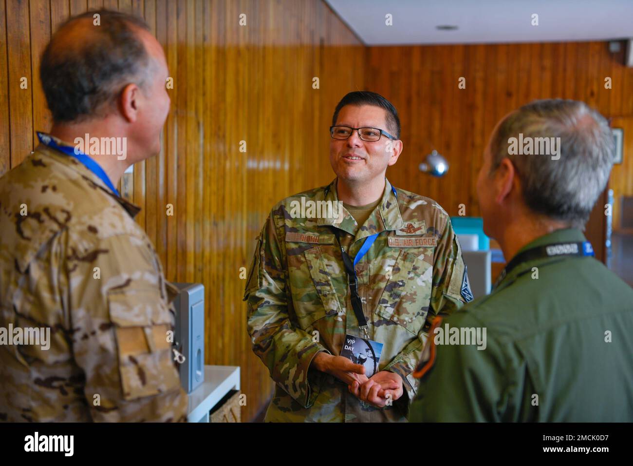 U.S. Air Force Col. James Quinn (center), USAFE-AFAFRICA space forces ...