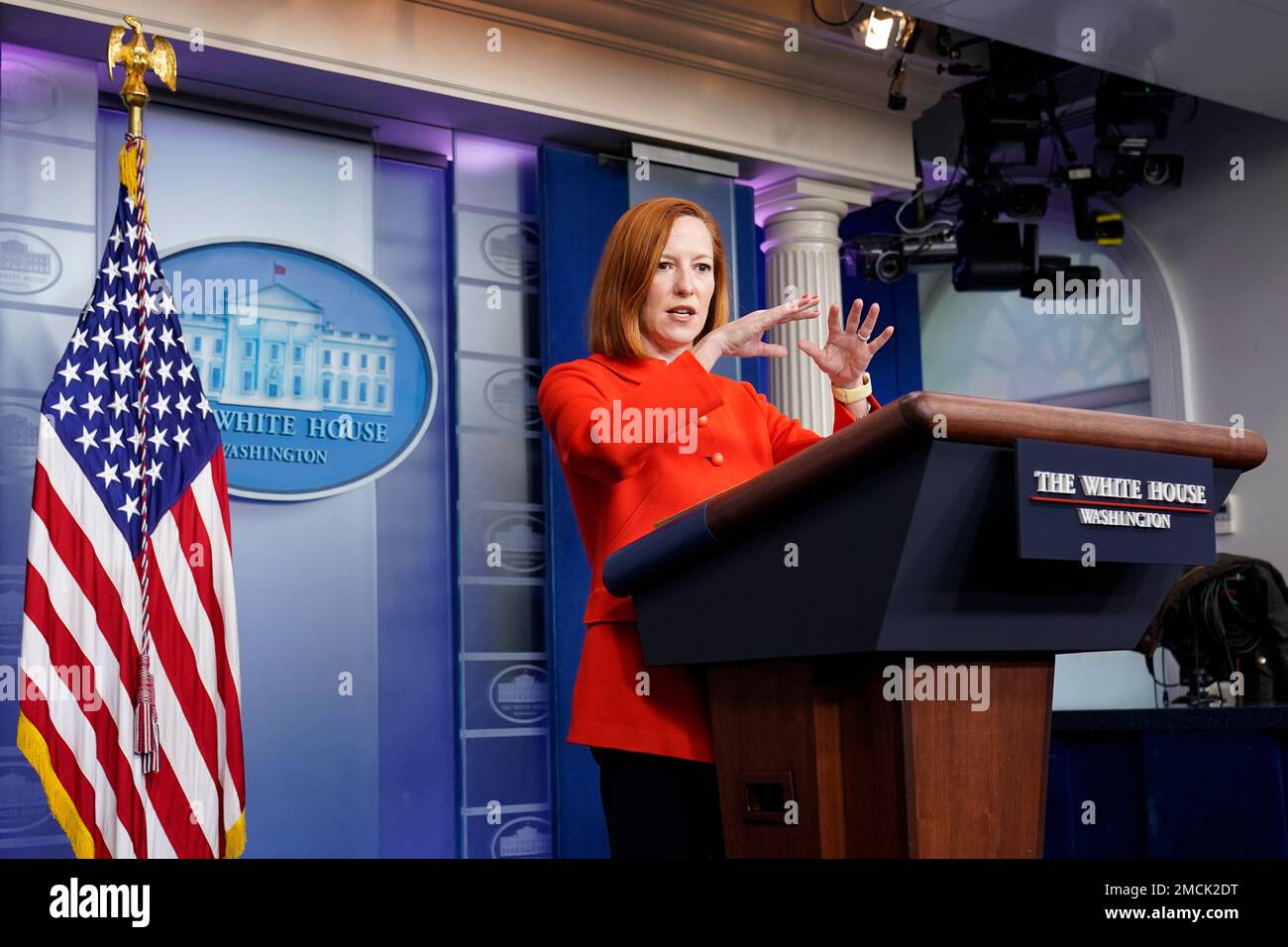 White House press secretary Jen Psaki speaks during the daily briefing ...