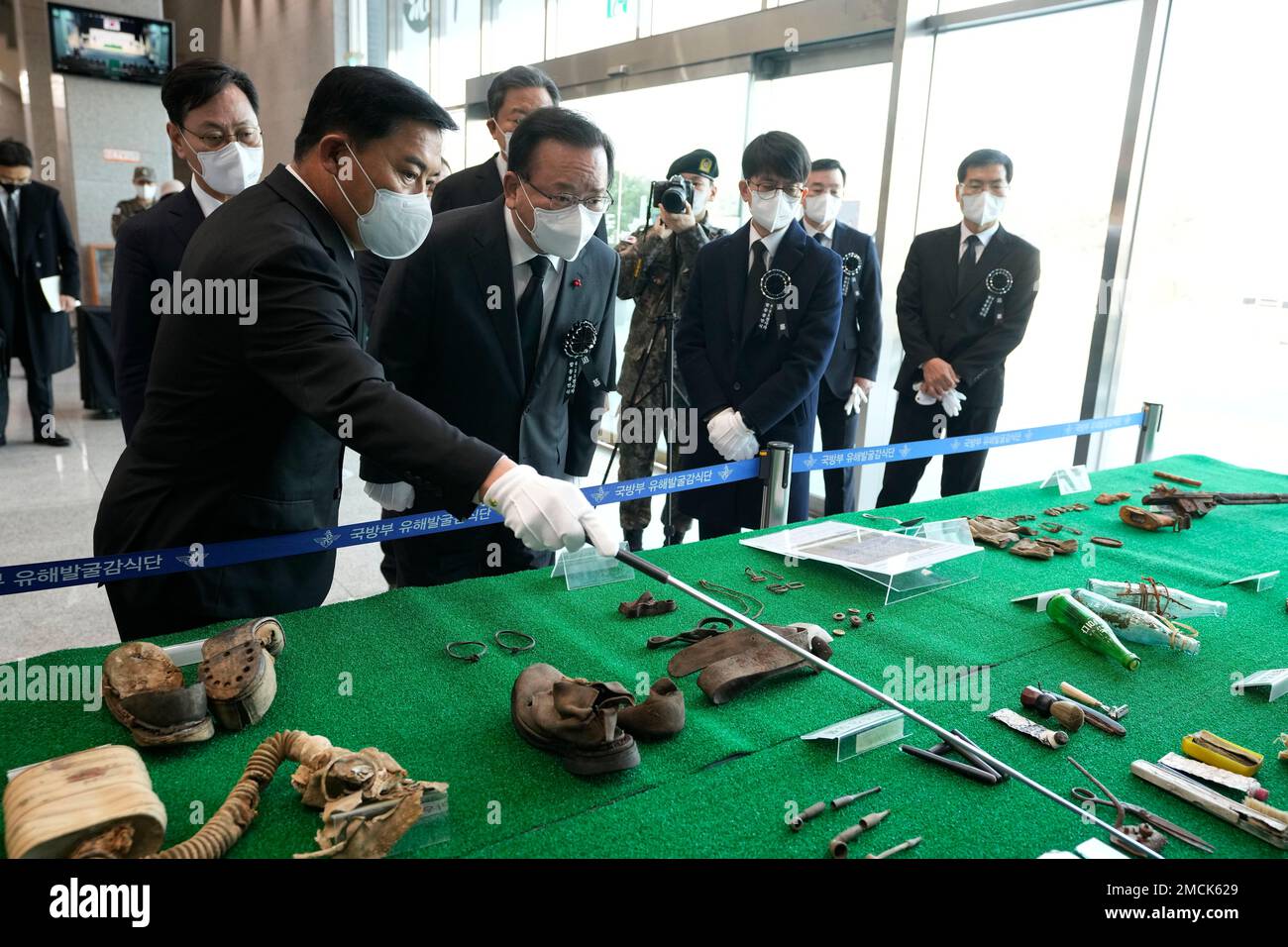 South Korean Prime Minister Kim Boo-kyum, second from left, watches ...